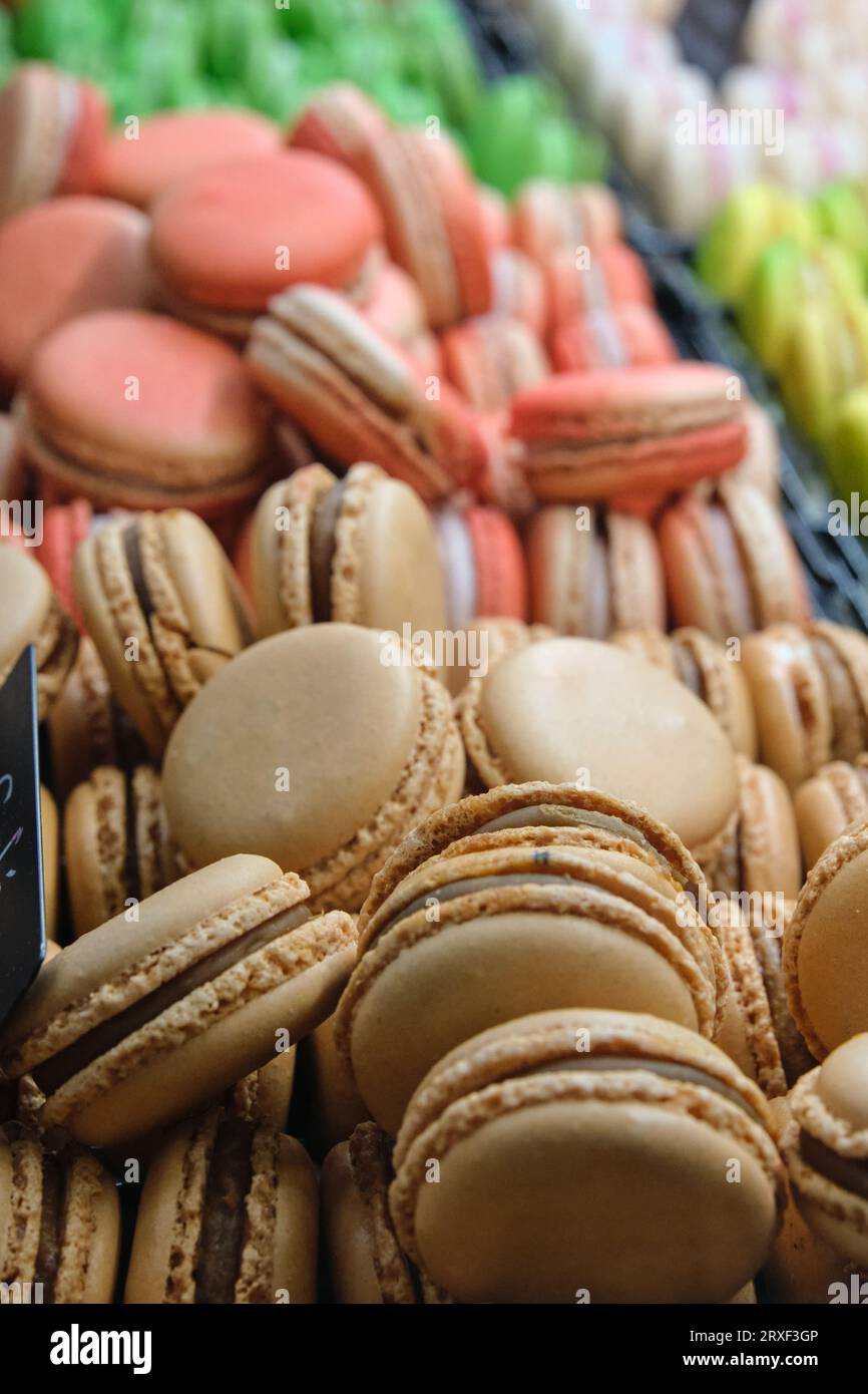 french pastry assorted colored macaroons Stock Photo - Alamy