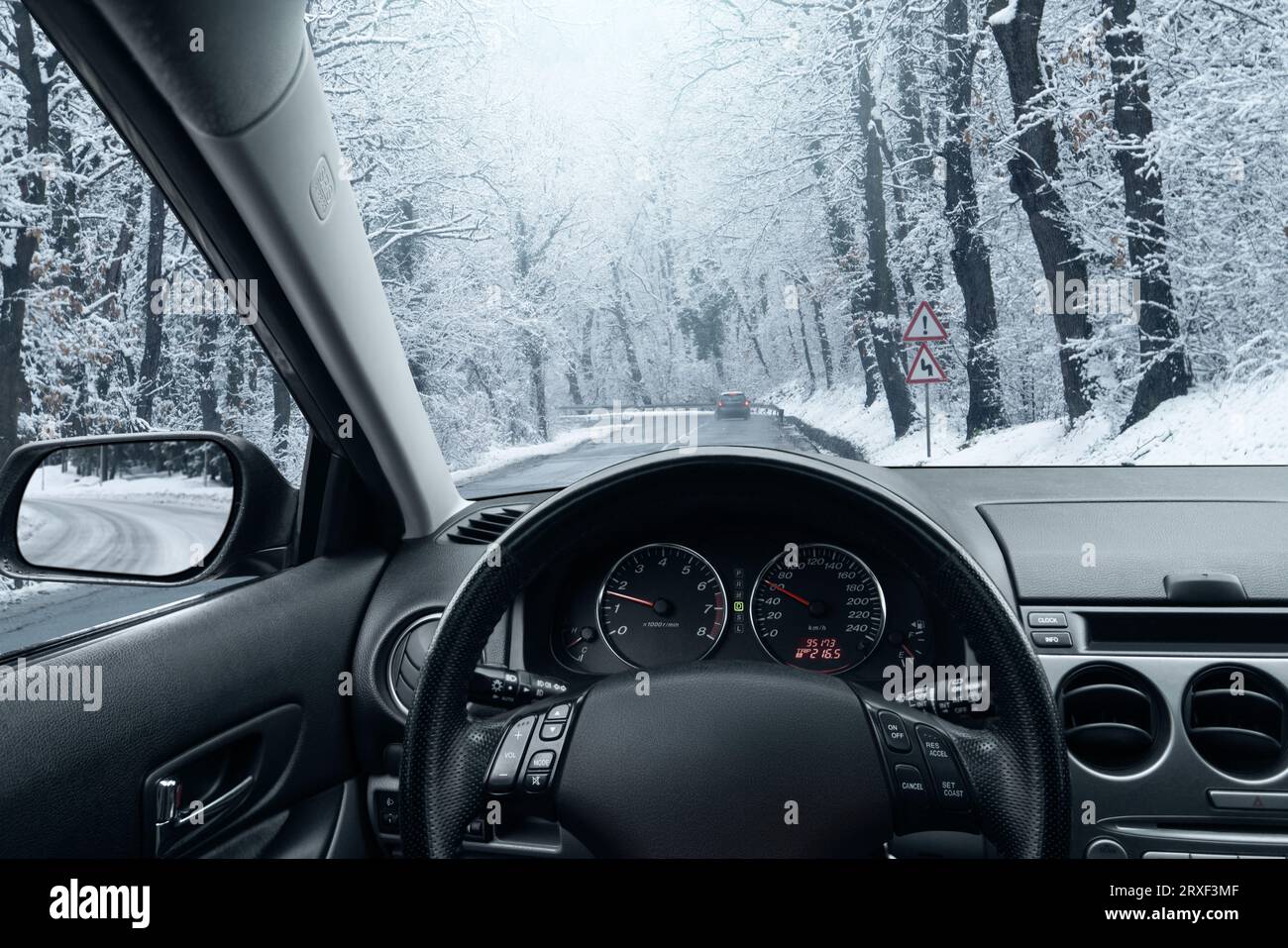 Car driving road forest hi-res stock photography and images - Alamy