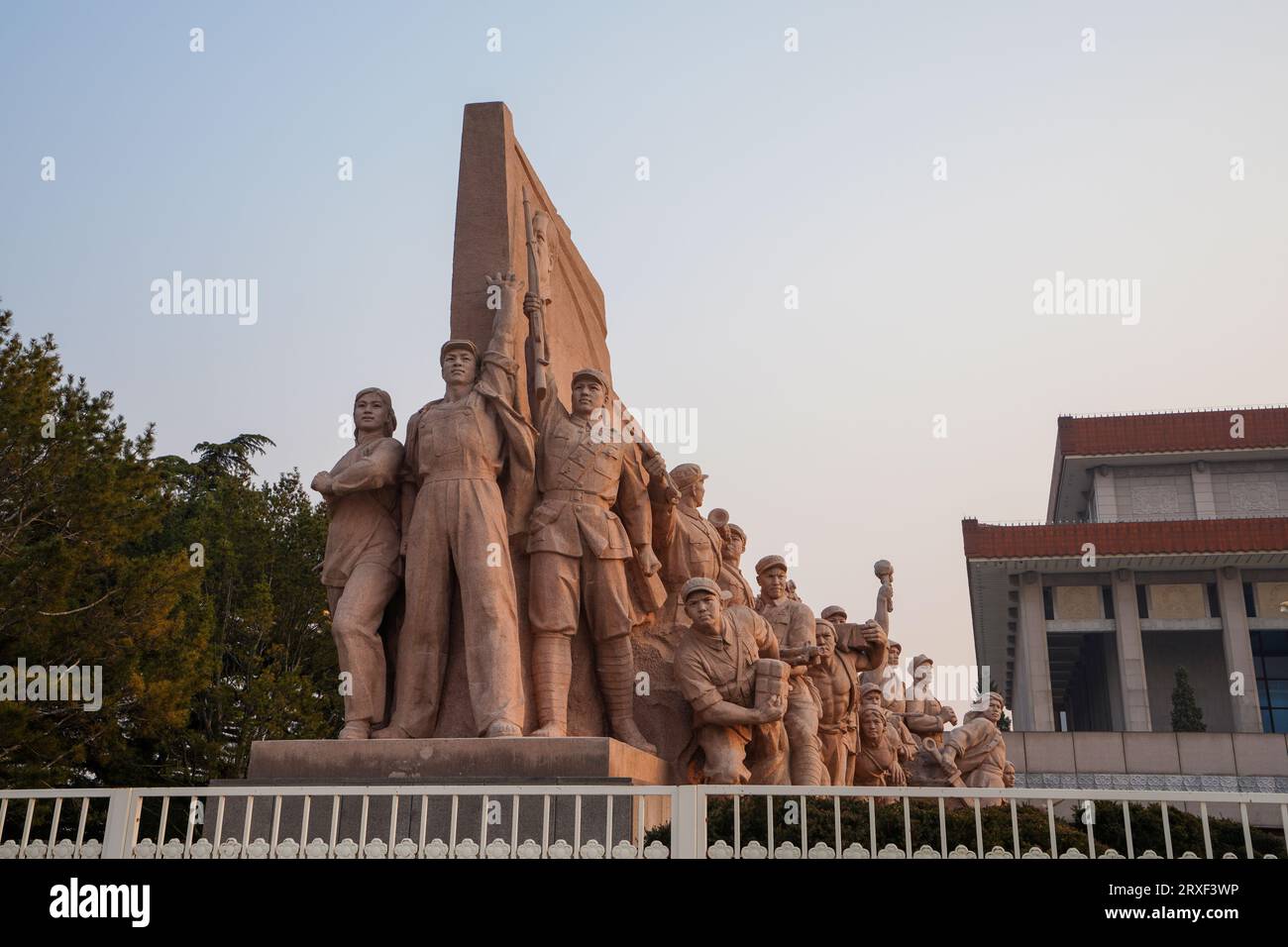 Beijing China, February 16, 2023: Sculpture outside Chairman Mao ...