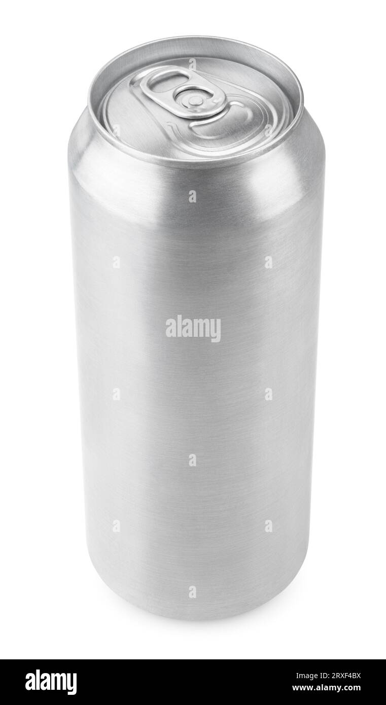 500 ml aluminum beverage drink beer can isolated on white with clipping ...