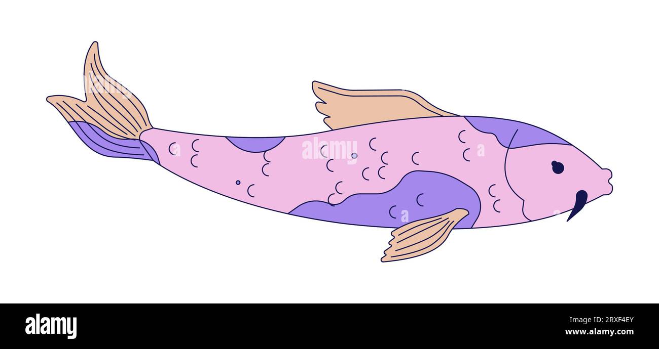 Ornamental carp blotched 2D linear cartoon character Stock Vector Image ...