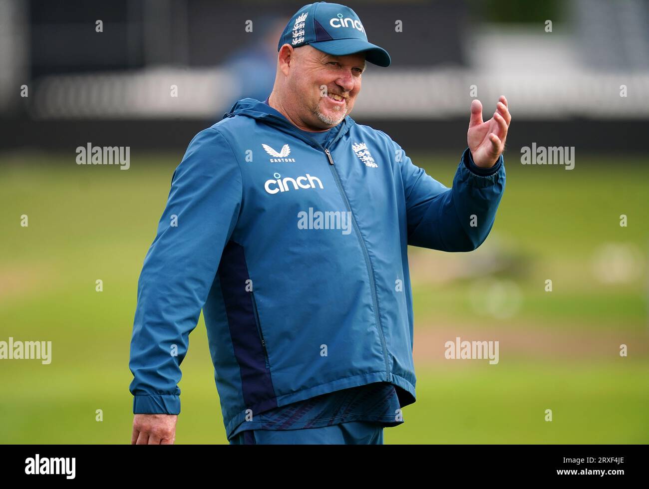 England fast bowling coach David Saker during a nets session at the ...