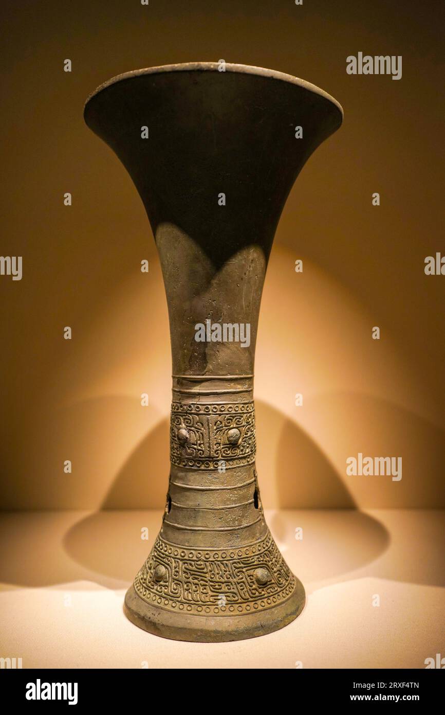 Beijing China, February 17, 2023: Bronze Goblet in the Later Shang ...