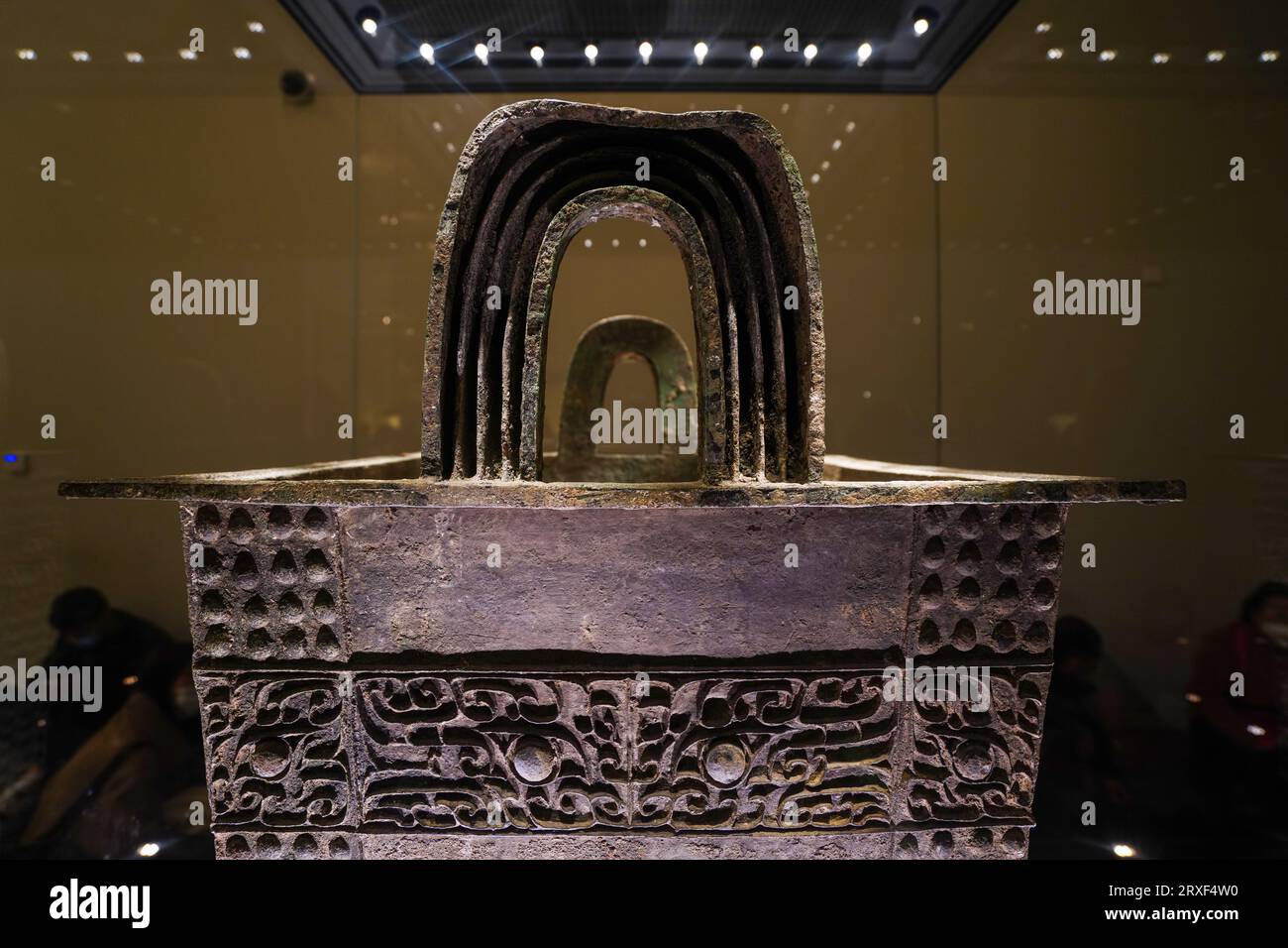 Beijing China, February 17, 2023: Shang Dynasty Bronze Cauldron in the ...