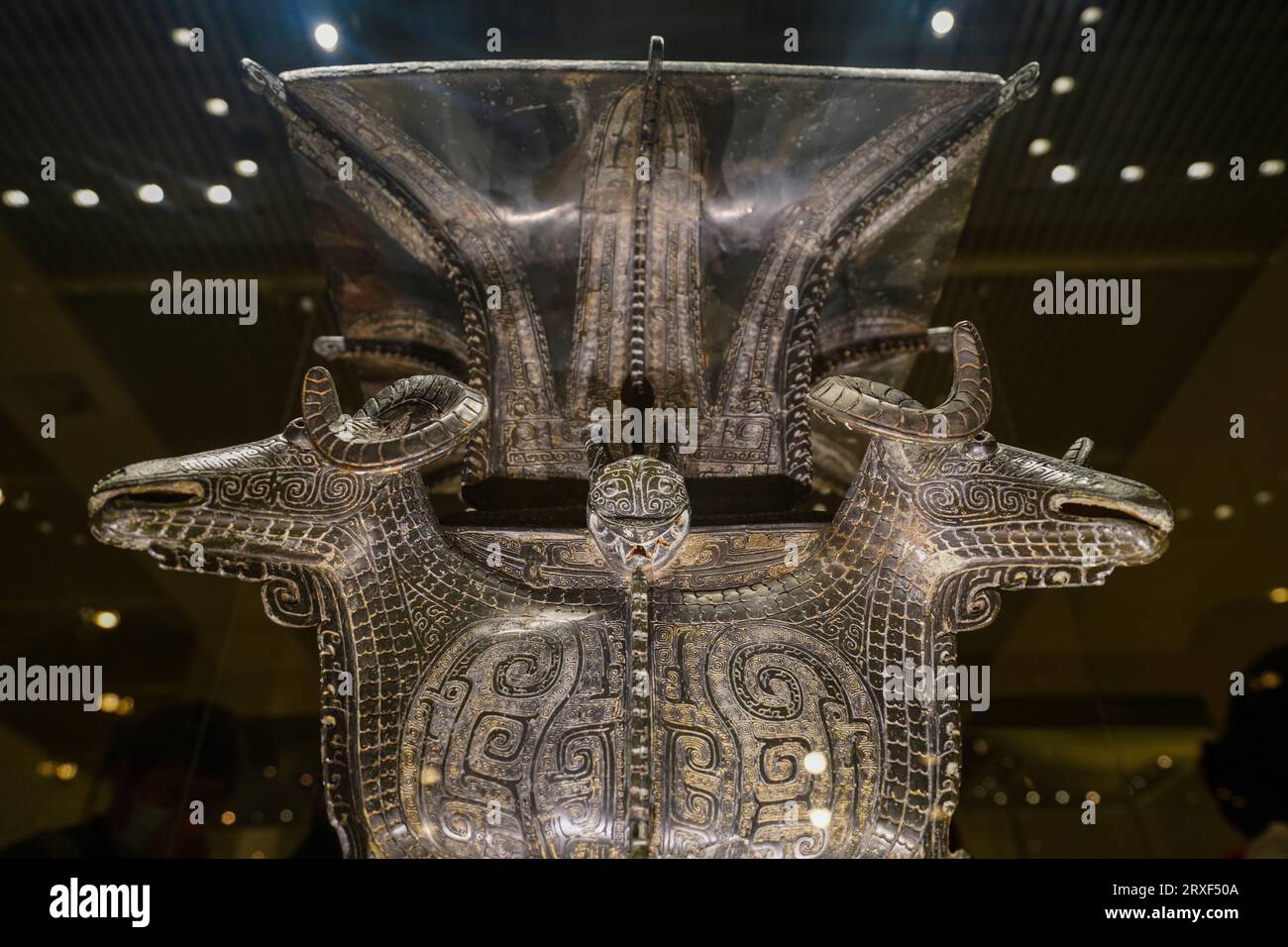 Beijing China, February 17, 2023: Four Sheep Bronze Square Zun in the ...