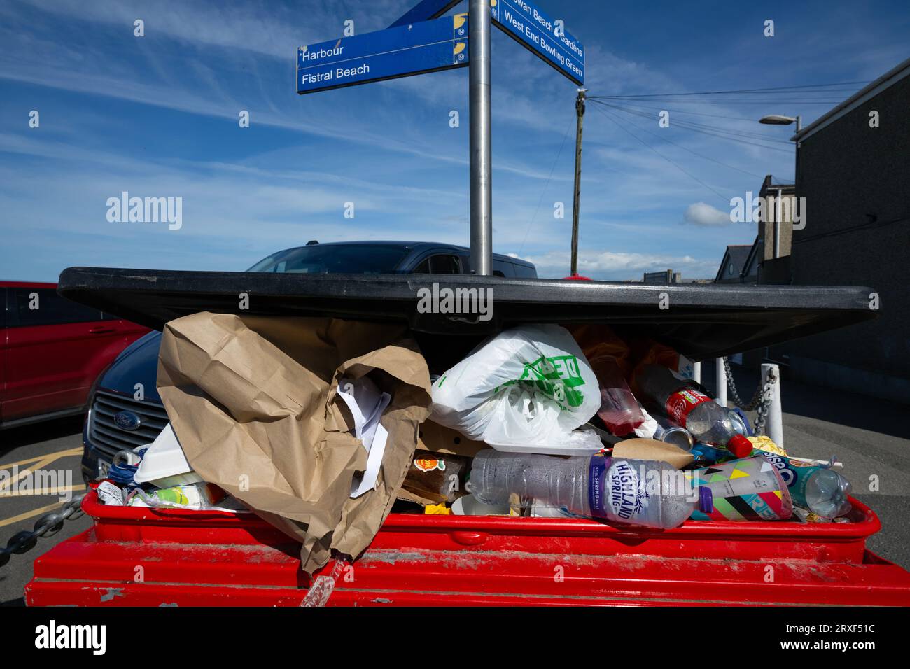 RUBBISH BIN WASTE PLASTIC CARDBOARD CANS PAPER Stock Photo - Alamy