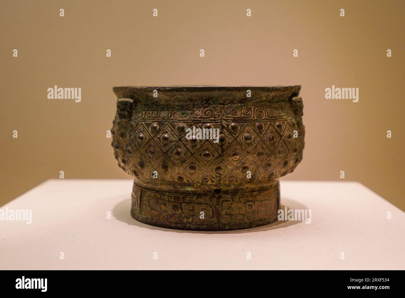 Beijing China, February 17, 2023: Bronze Gui of the Shang Dynasty in ...
