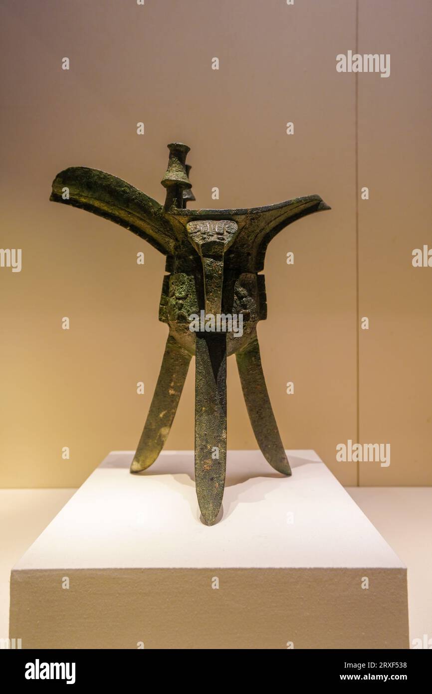Beijing China, February 17, 2023: Bronze Baron of the Shang Dynasty in ...
