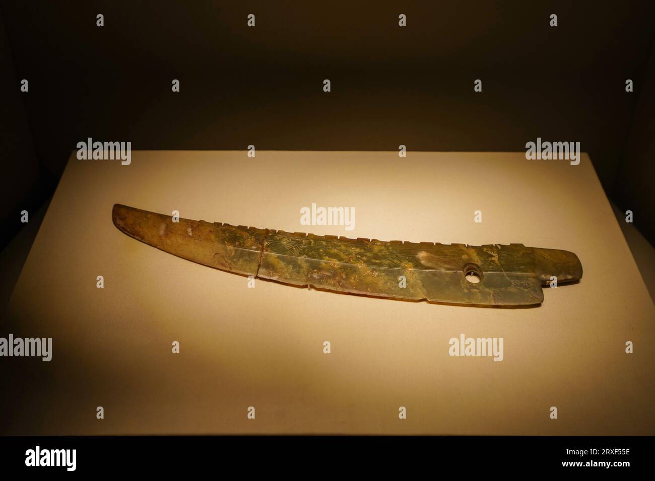 Beijing China, February 17, 2023: Shang Dynasty Jade Sabre in the ...