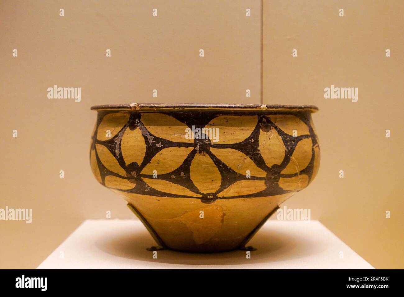 Beijing China, February 17, 2023: Yangshao culture painted pottery ...