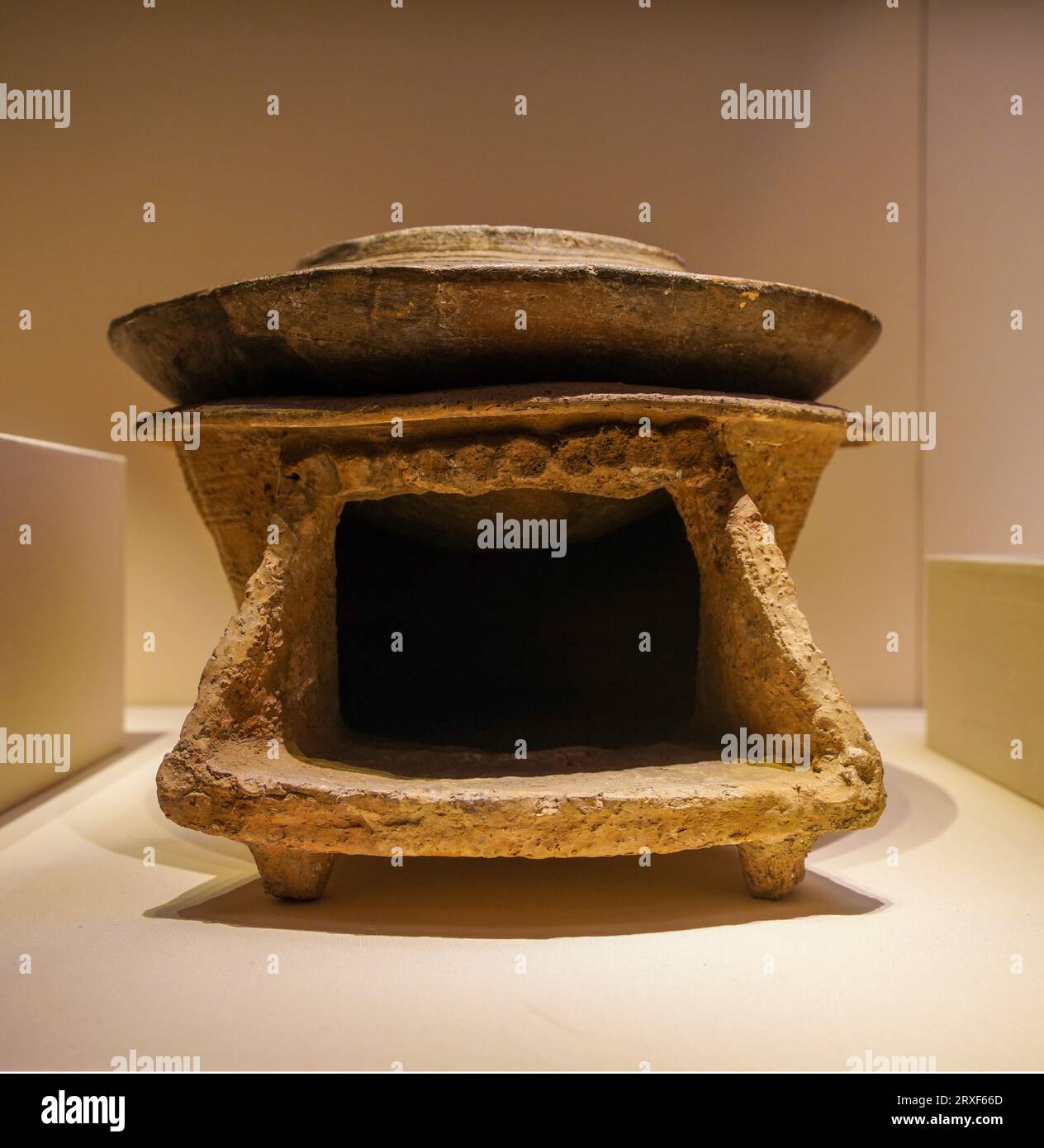 Beijing China, February 17, 2023: ancient pottery in the National ...