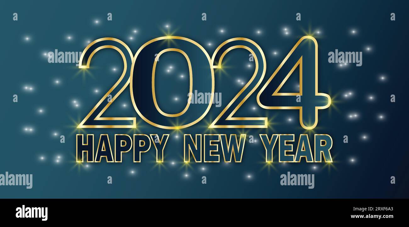 2024 Happy new year design, Welcome celebrate greeting card happy ...