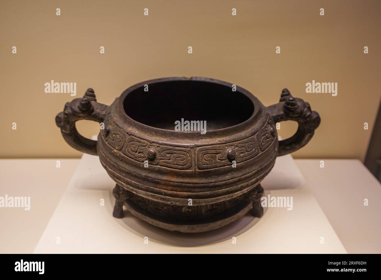 Beijing China, February 18, 2023: ancient chinese bronzes in the ...