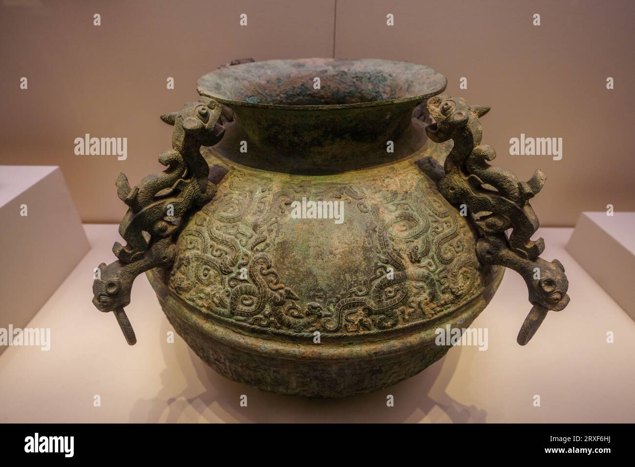 Beijing China, February 18, 2023: ancient chinese bronzes in the ...