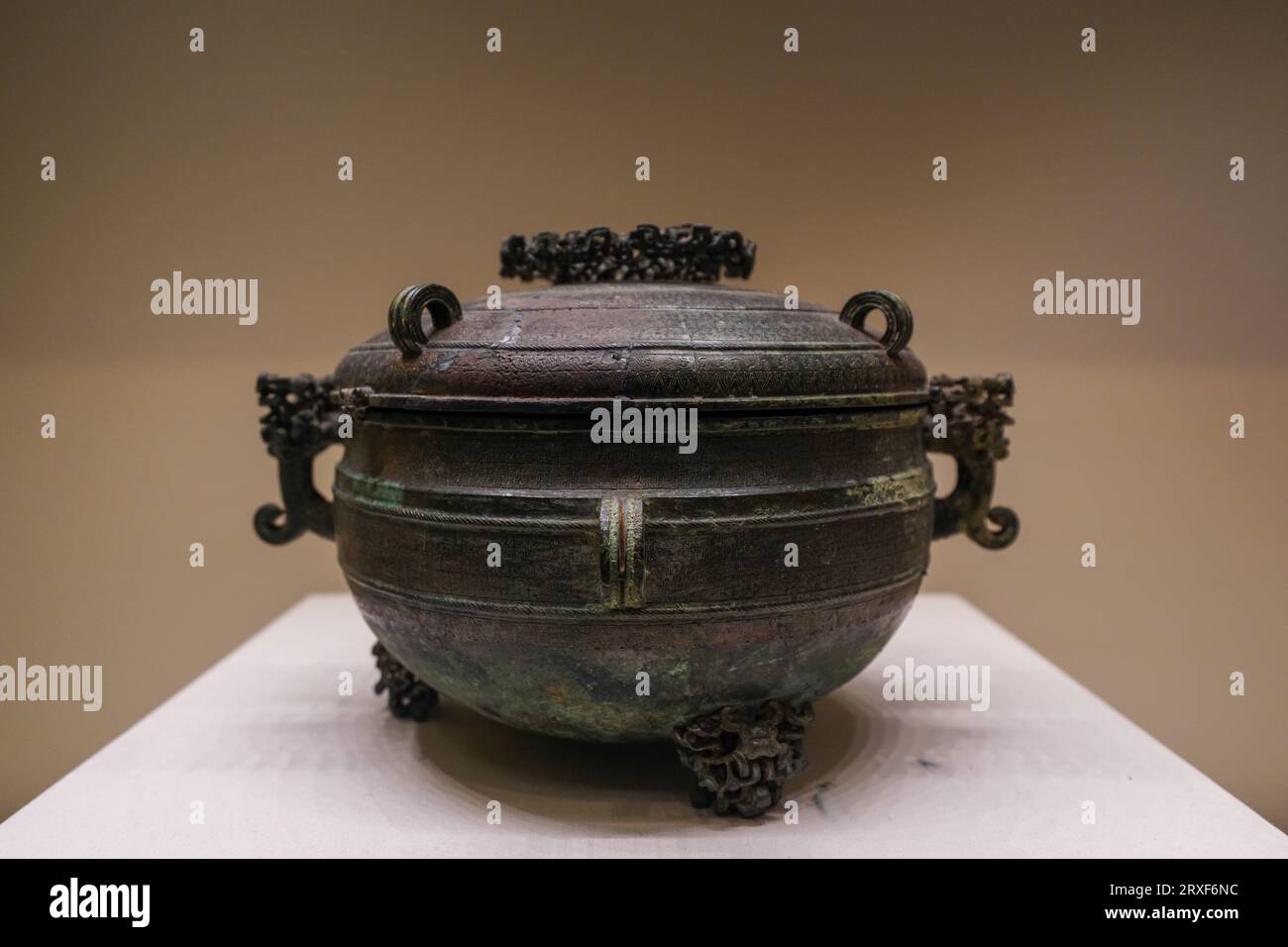 Beijing China, February 18, 2023: ancient chinese bronzes in the ...