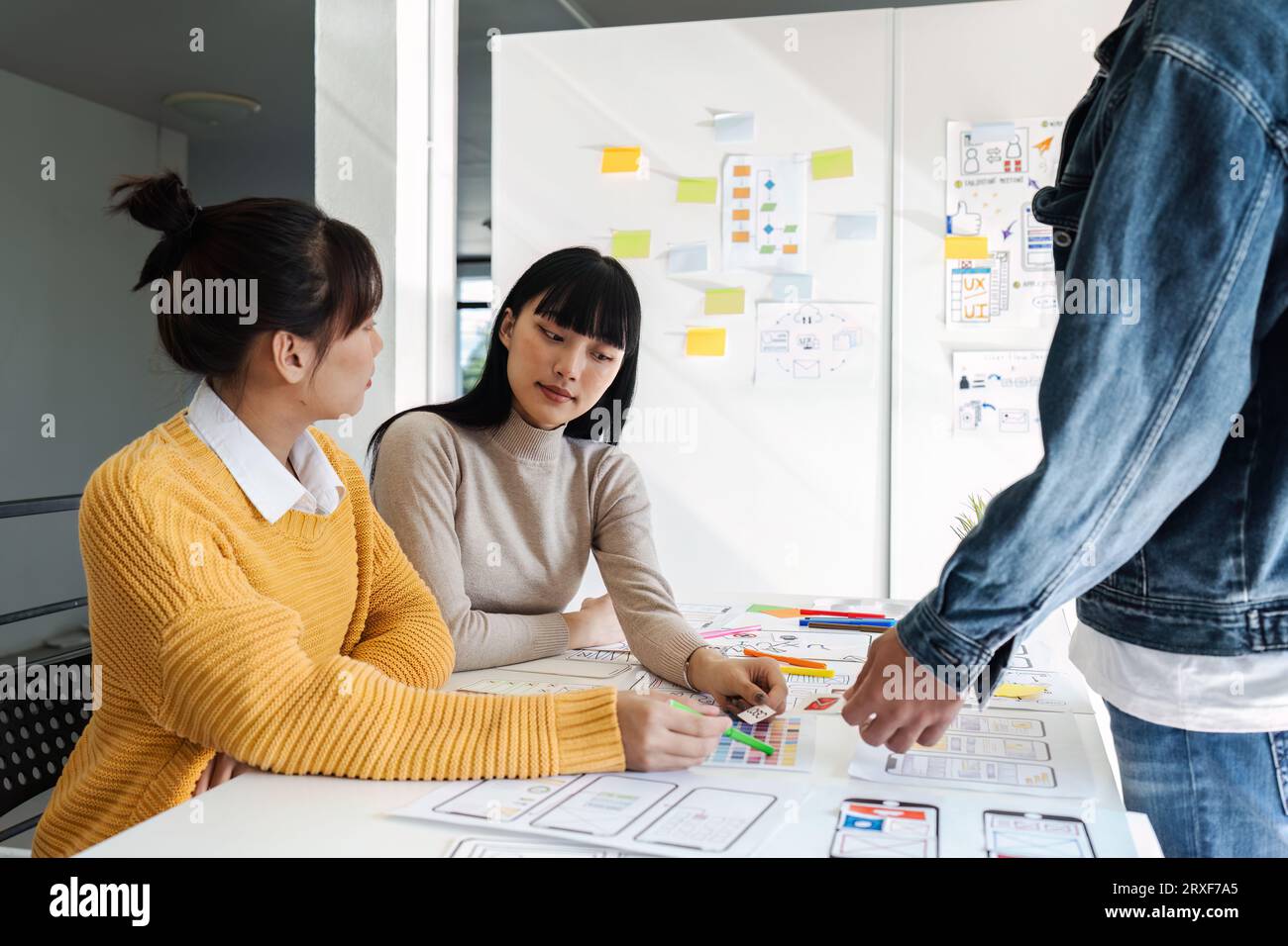 team of UI UX web designer are working together to develop mobile ...