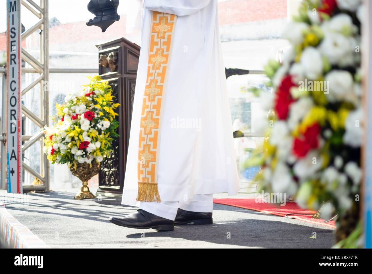 Salvador, Bahia, Brazil - January 07, 2022: Catholic priest is seen ...