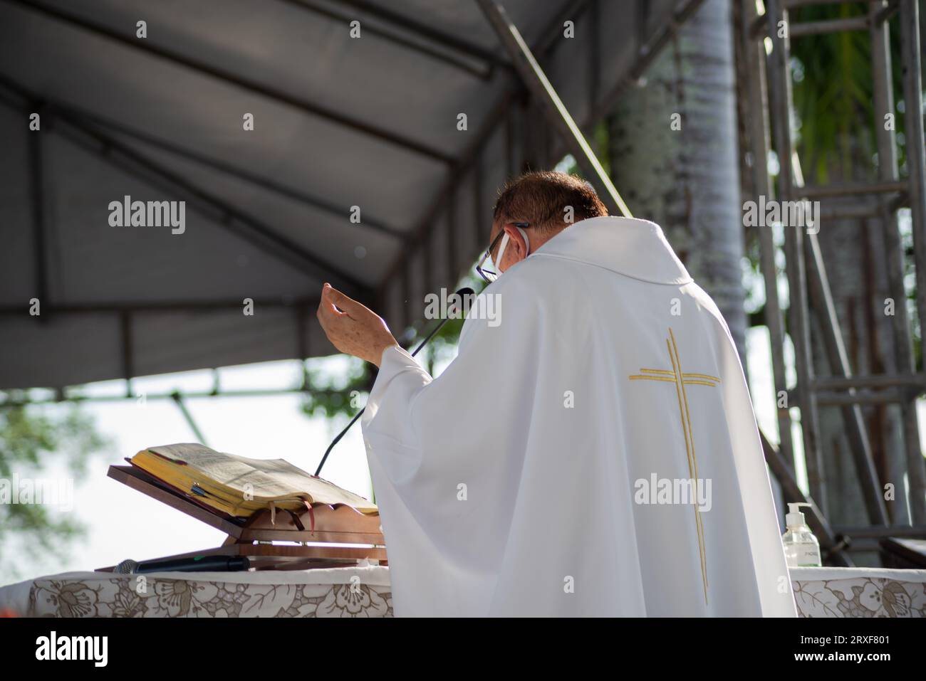Salvador, Bahia, Brazil - January 07, 2022: Catholic priest is seen ...