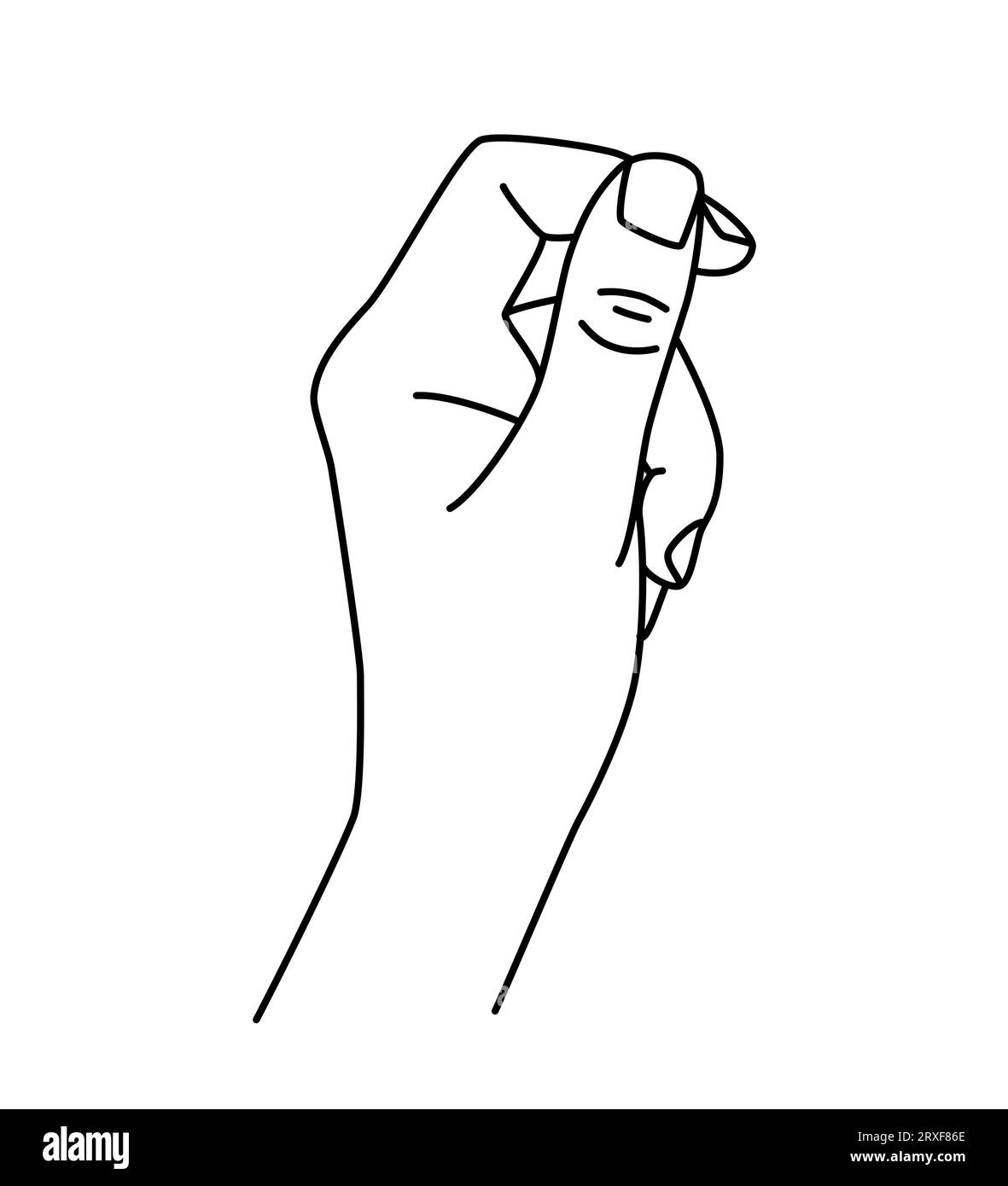 Hand drawn outline lineart hand doodle. Holding and giving gesture ...