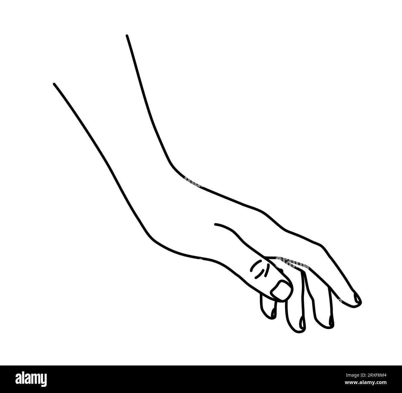 Hand drawn outline lineart hand gesture doodle. Thin line style vector ...