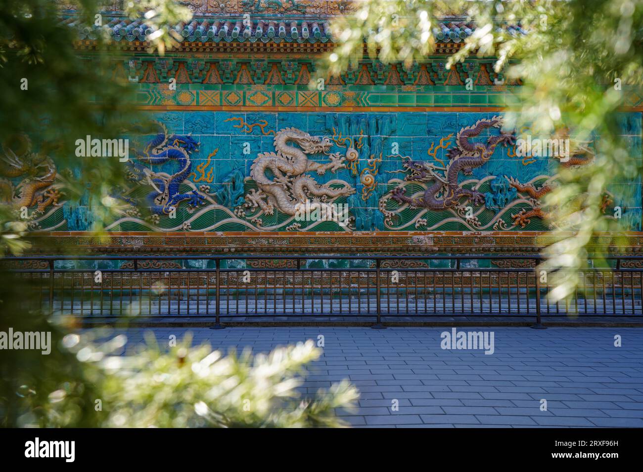 Beijing China, February 20, 2023: Nine-Dragon Wall Architecture ...