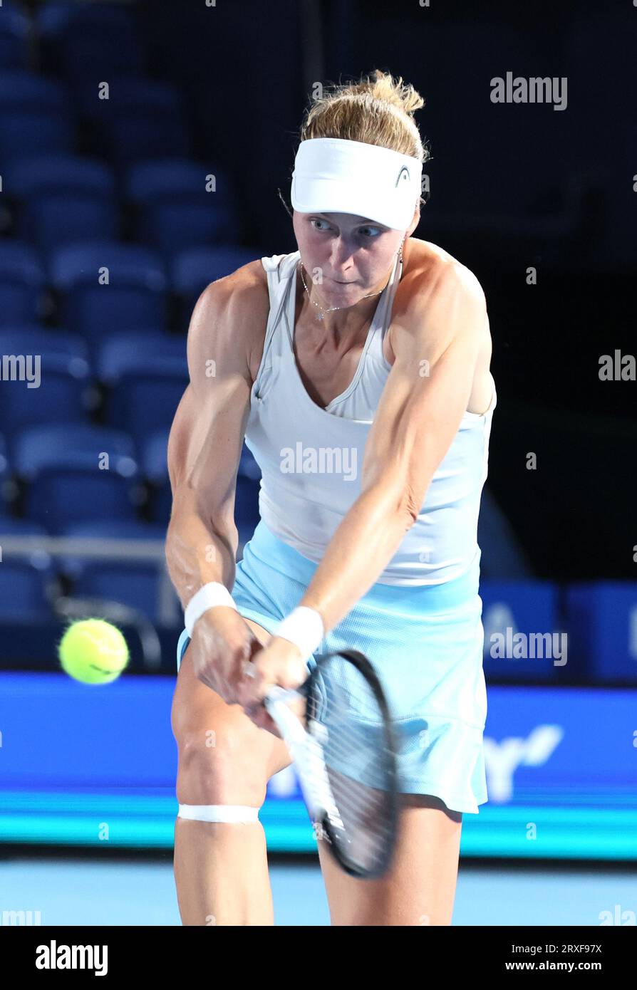 Tokyo, Japan. 25th Sep, 2023. Defending champion Liudmila Samsonova of ...