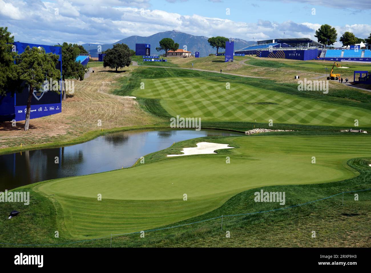 A general view of the 16th green, at the Marco Simone Golf and Country ...