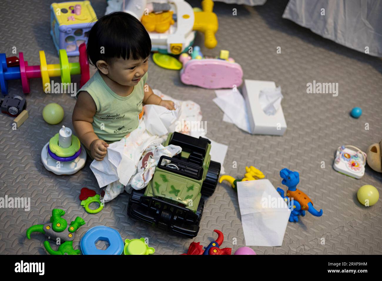 Children Messy Playing In The Living Room, background for the ad and ...