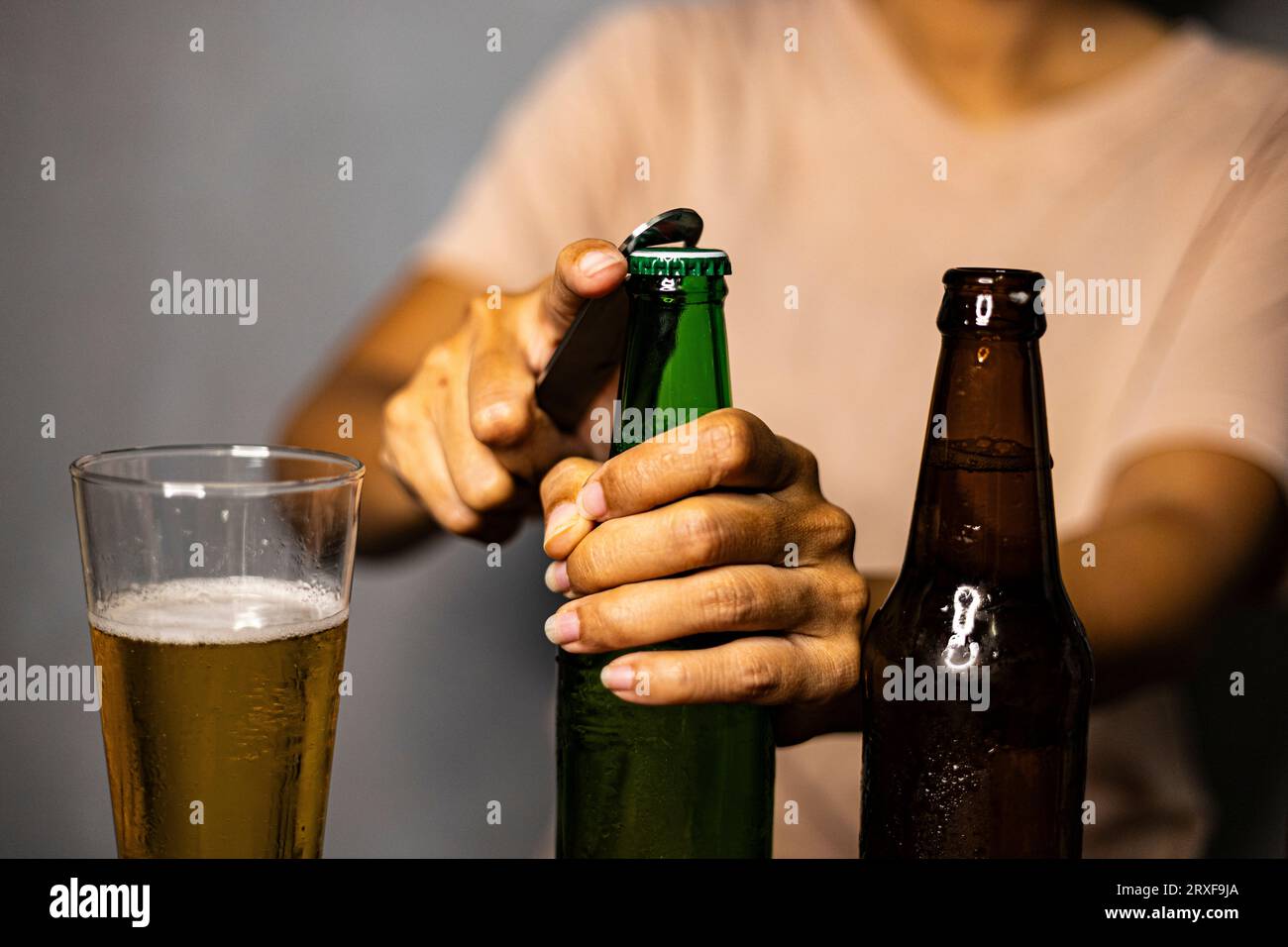 Hand Opening Cold Bottle Of Beer, Backgrounds for advertisements and ...