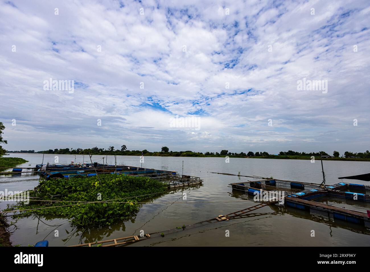Raising Fish In Cages On The River Backgrounds for advertisements and ...