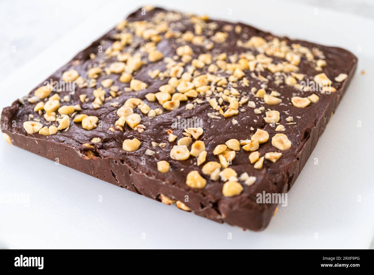 Chocolate hazelnut fudge Stock Photo - Alamy
