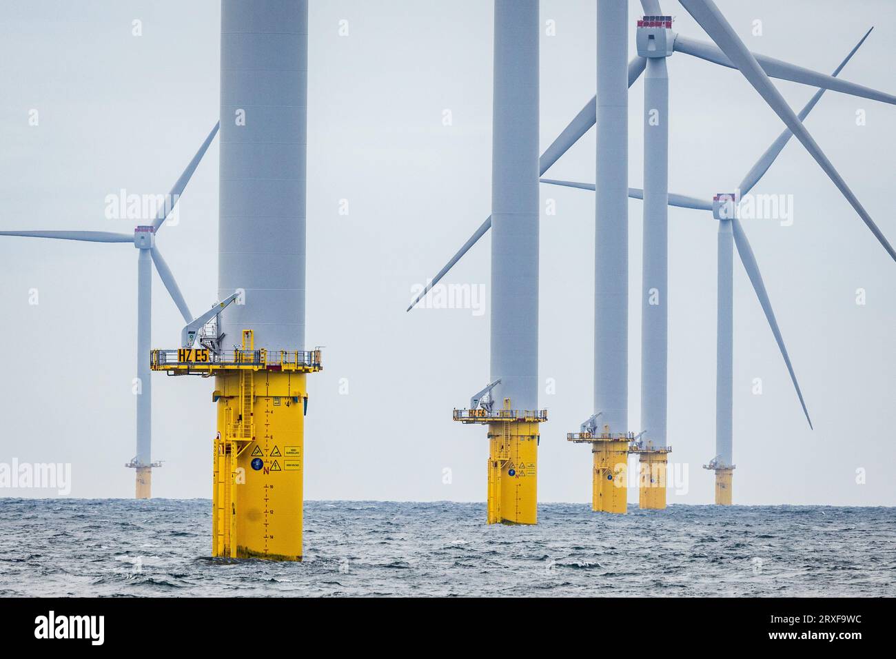 IJMUIDEN - Turbines at sea form the Hollandse Kust Zuid wind farm of ...