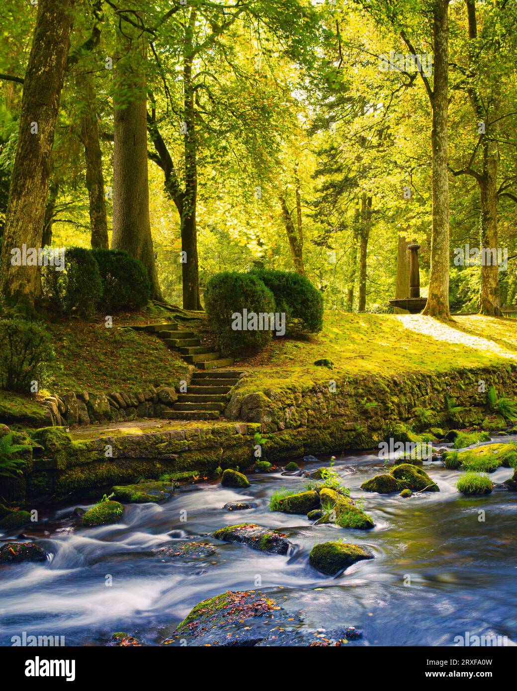 Enz river in the park of Bad Wildbad in Black Forest (Schwarzwald ...