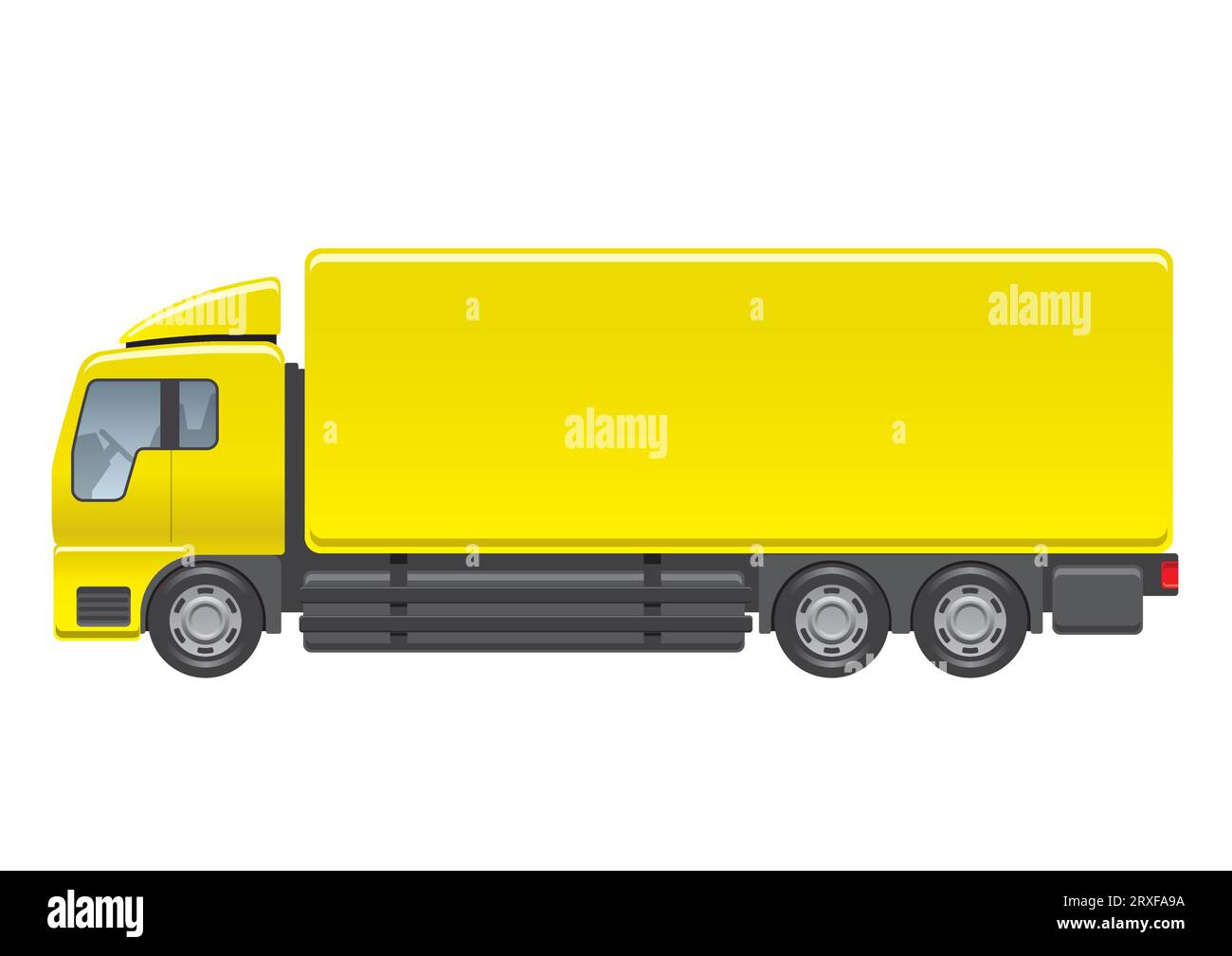 Vector Yellow Heavy Truck Side View Illustration Isolated On A White ...