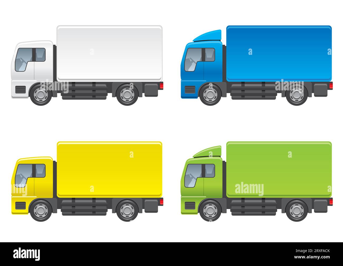 Vector Delivery Truck Illustration Set Isolated On A White Background ... Vector Delivery Truck Illustration Set Isolated On A White Background ...