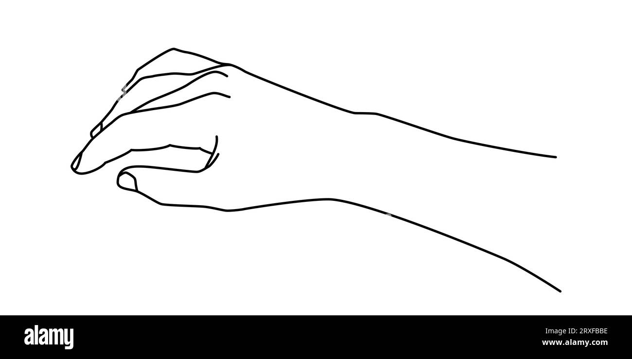 Hand drawn outline lineart hand doodle. Holding and giving gesture ...