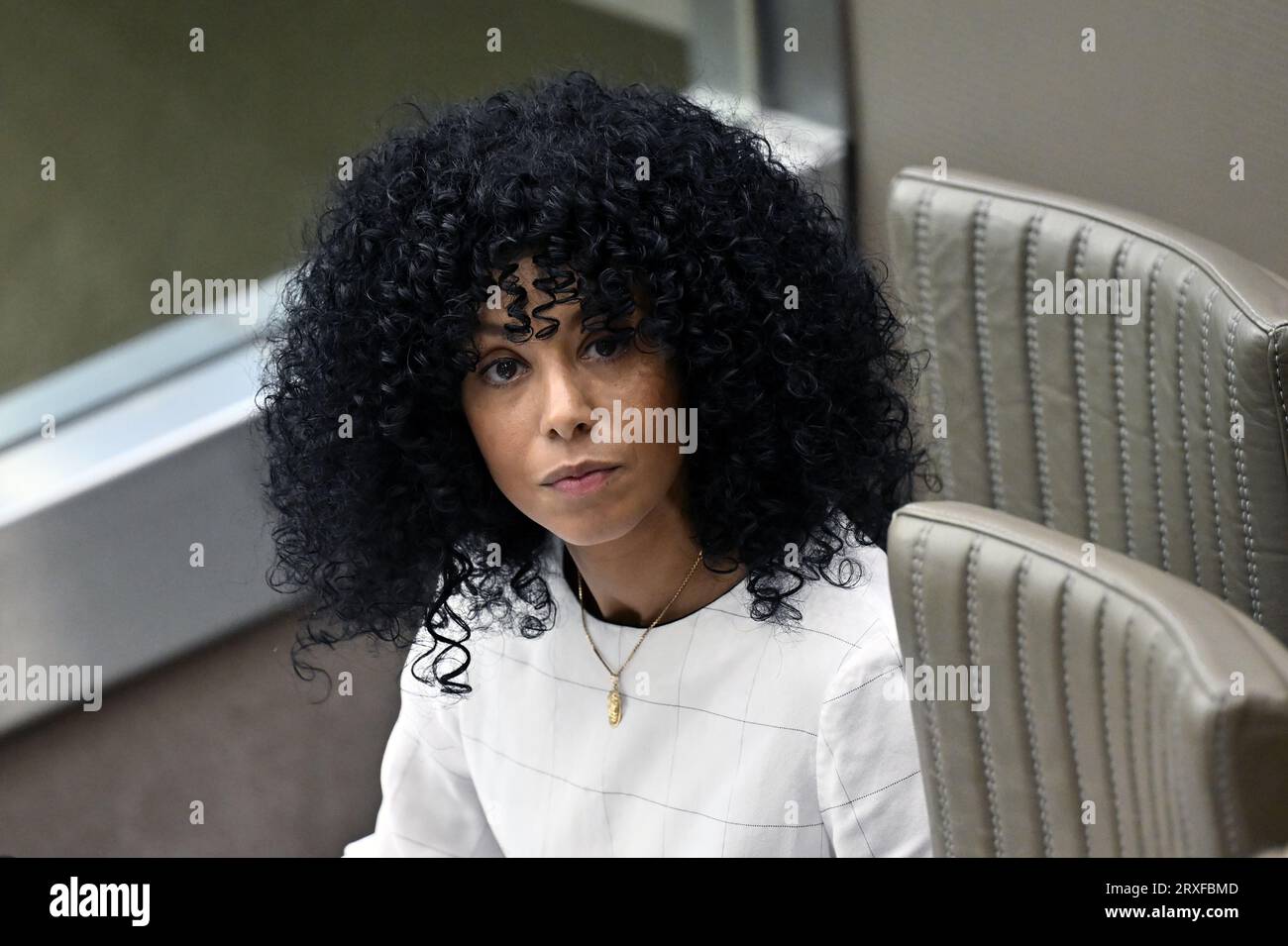 Brussels, Belgium. 25th Sep, 2023. Sihame El Kaouakibi arrives for a ...