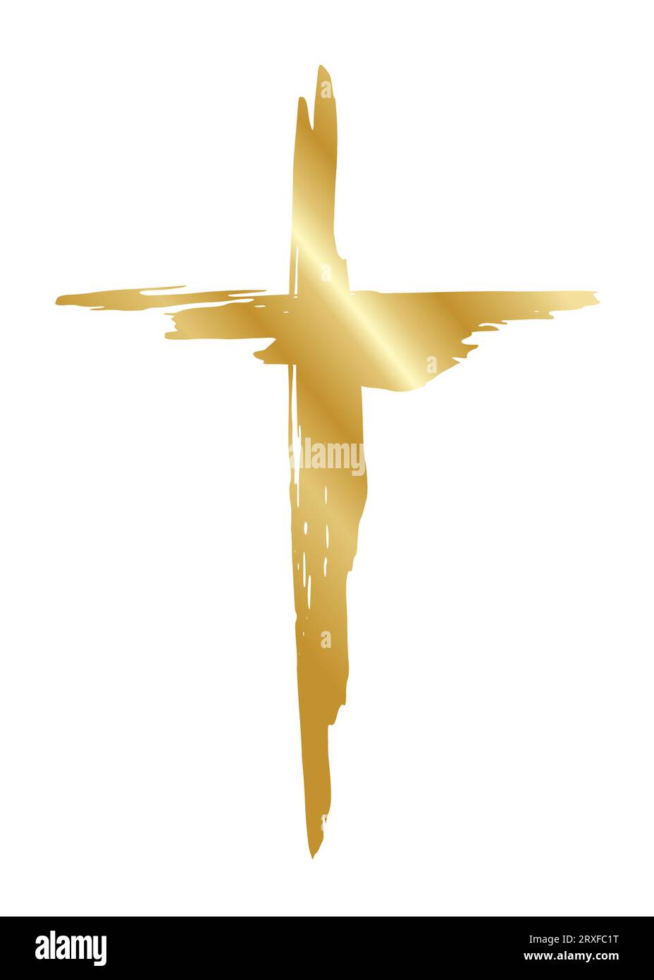 Handdrawn christian cross symbol, hand painted with ink brush. Vector ...