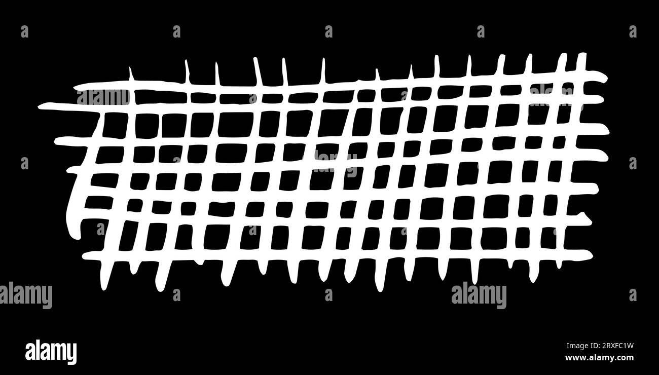 Hatching texture hand painted with white brush stroke, on black ...