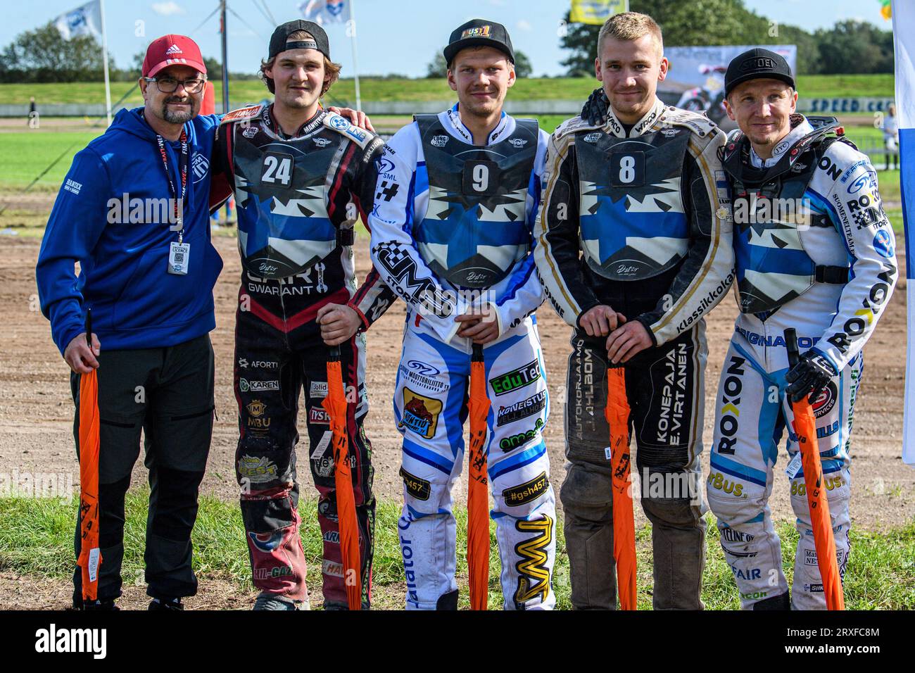 Finland: (L to R) Finnish Team Manager Tomi Nevanperä, Topi Mustonen ...