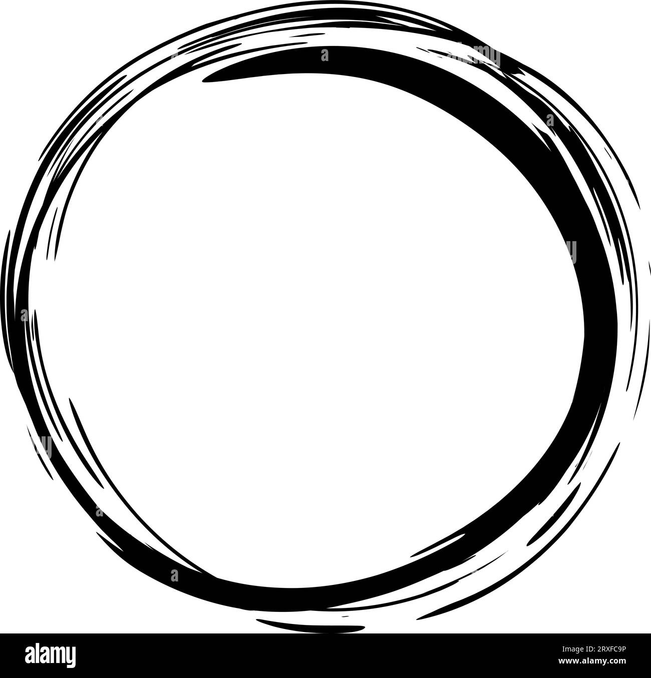 Swash circle hand painted with black ink brush Stock Vector Image & Art ...
