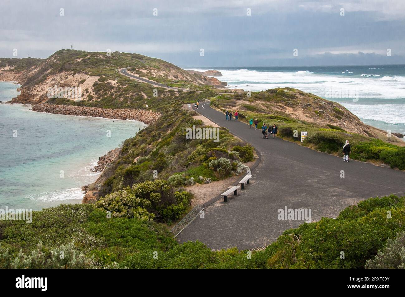 Stormy afternoon at Point Nepean National Park, a narrow spit ...