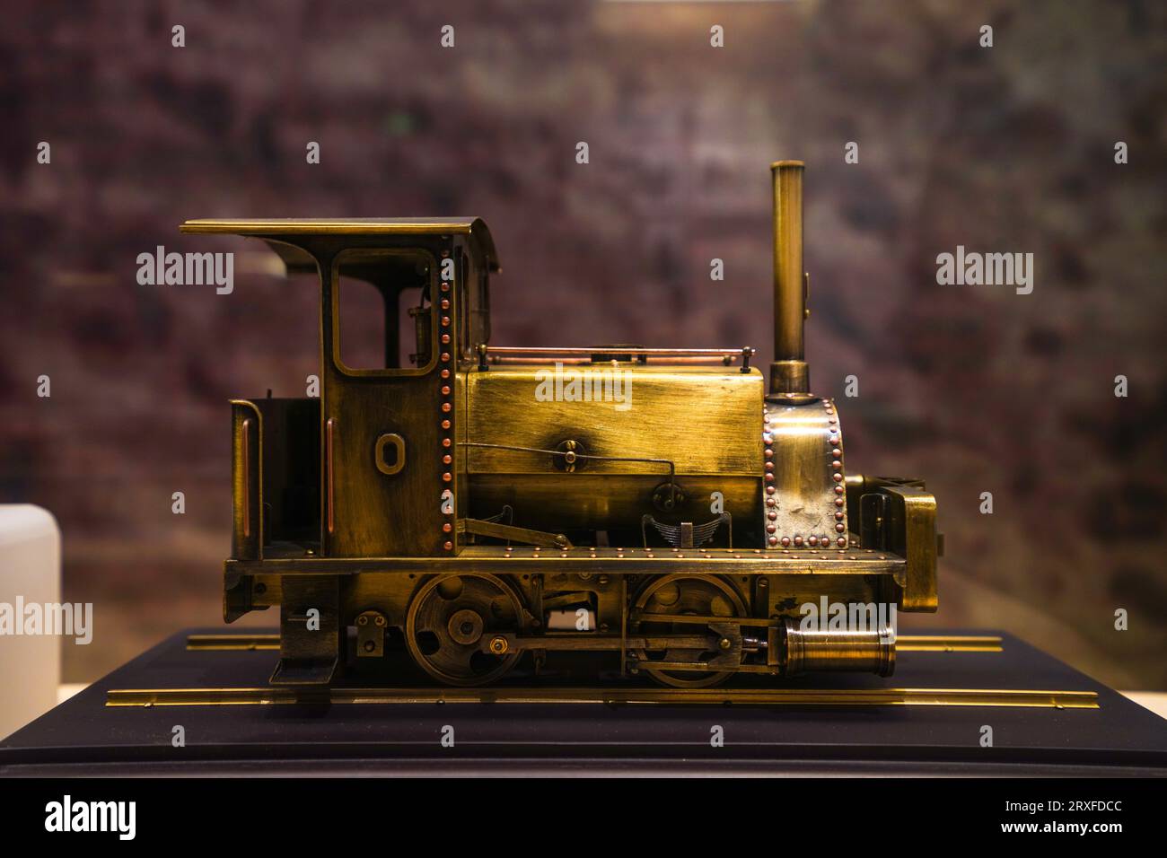 Beijing China, February 21, 2023: Steam locomotive model of China ...