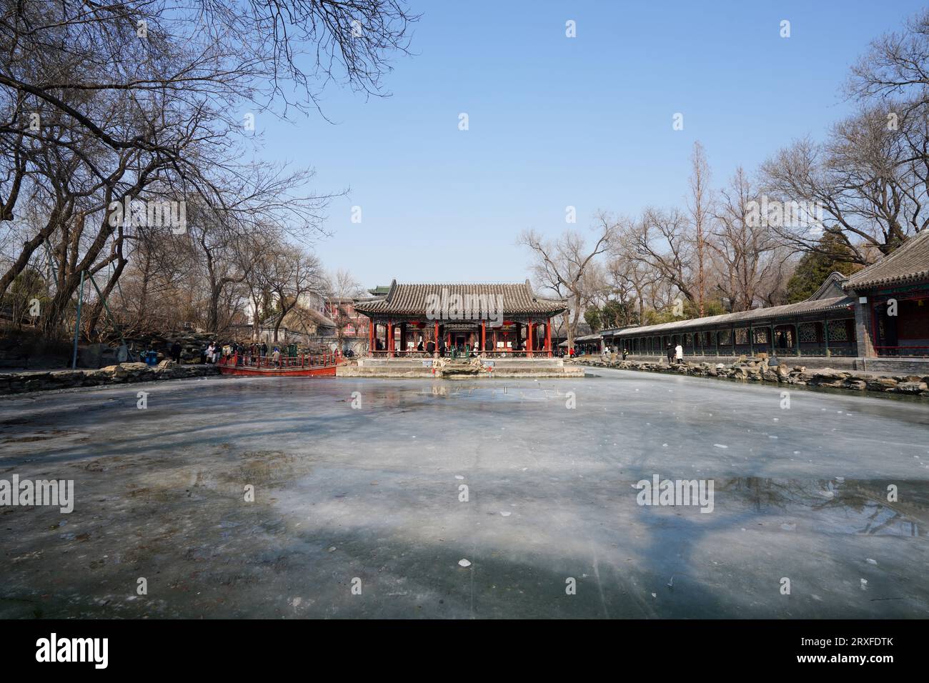 Beijing - China, February 22, 2023: The waterside pavilion of Prince ...