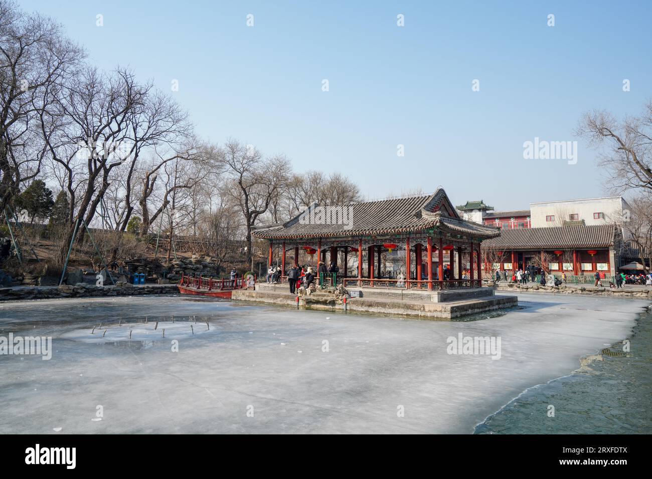 Beijing - China, February 22, 2023: The waterside pavilion of Prince ...