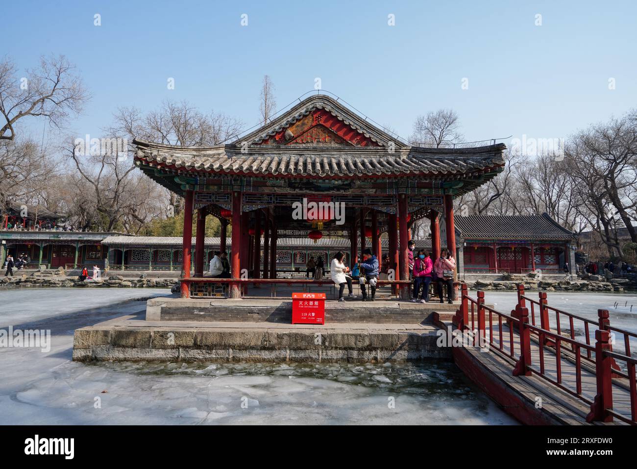 Beijing - China, February 22, 2023: The waterside pavilion of Prince ...
