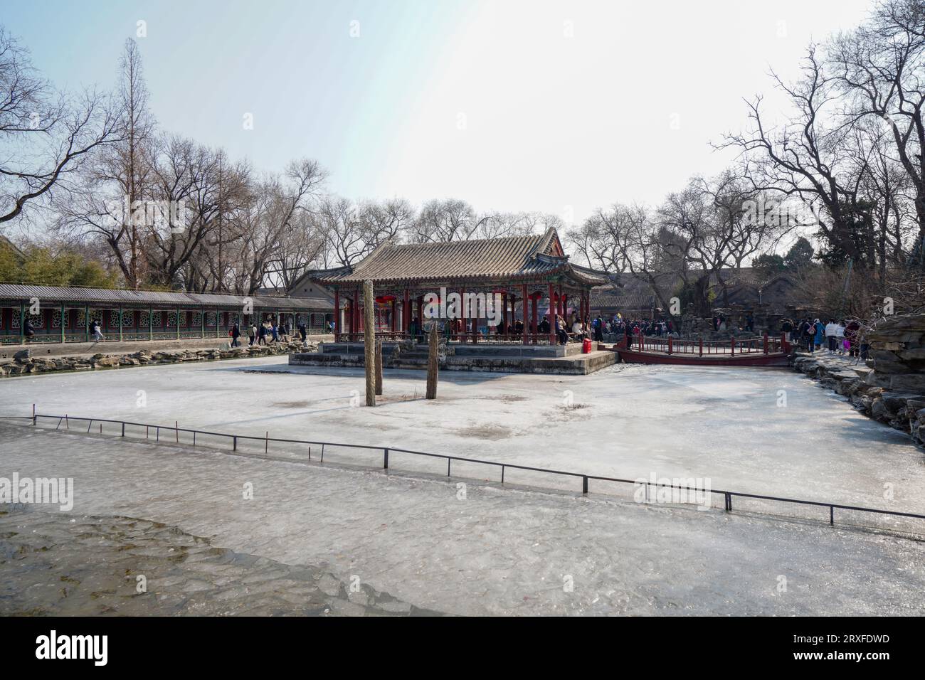 Beijing - China, February 22, 2023: The waterside pavilion of Prince ...