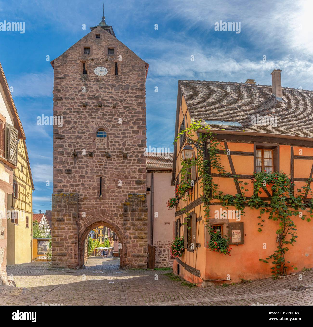 Riquewihr, France - 09 04 2023: The wine route. View of the back of Le ...