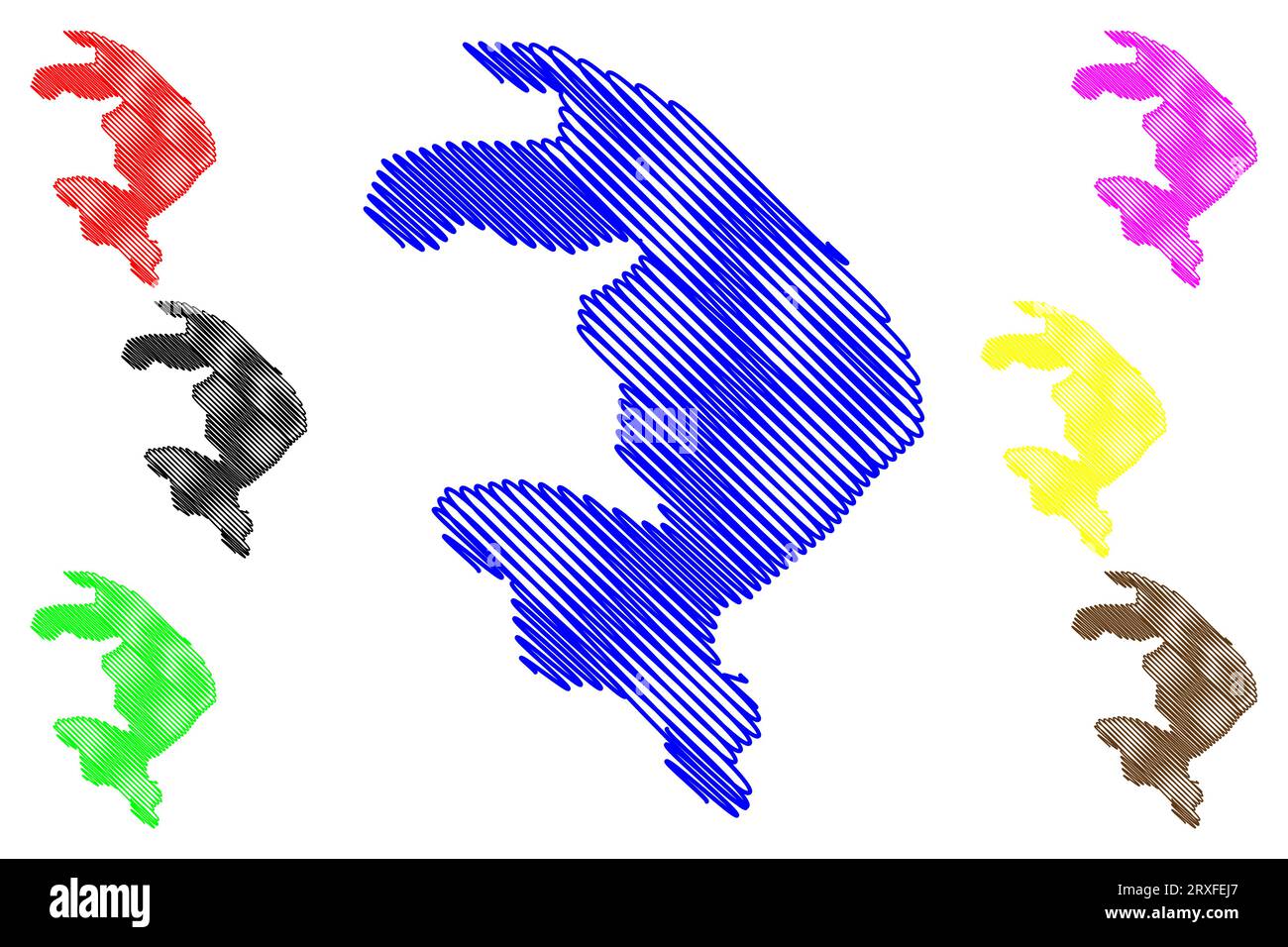 Lake Larnaca (Republic of Cyprus) map vector illustration, scribble ...