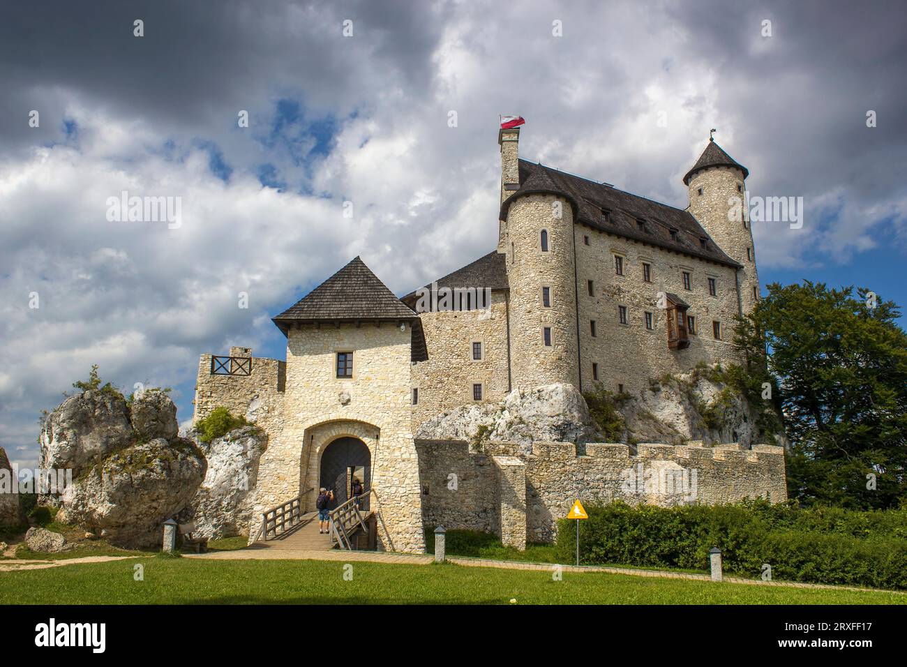 View of Bobolice Castle - 14th-century royal castle in the village of ...